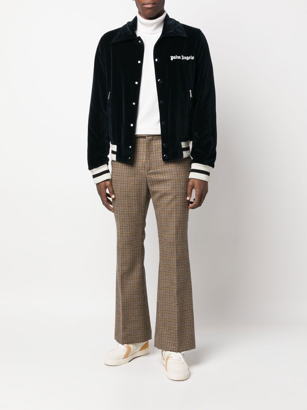 PALM ANGELS Palm Angels Logo-Embroidered Velvet Jacket