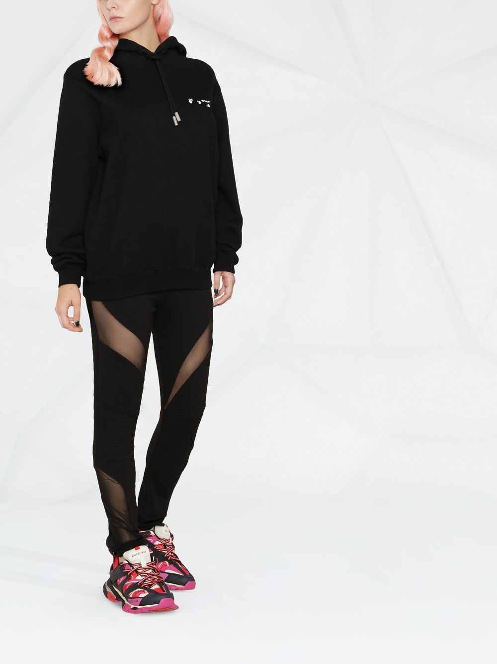 PHILIPP PLEIN sheer-panel ribbed stretch leggings