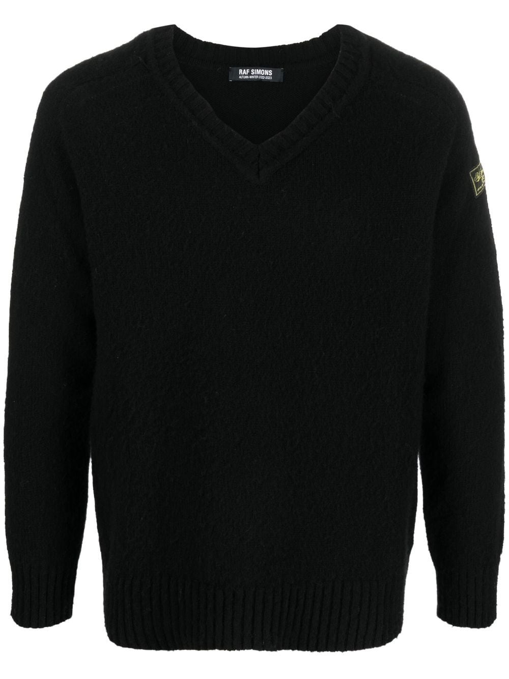 Raf Simons X Fred Perry Patch-Detailed Wool Jumper In Black - 78