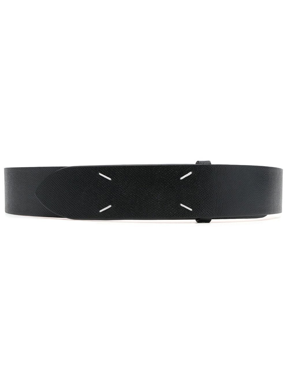 Maison Margiela Four-Stitch Leather Belt - Brown | Editorialist display picture 1