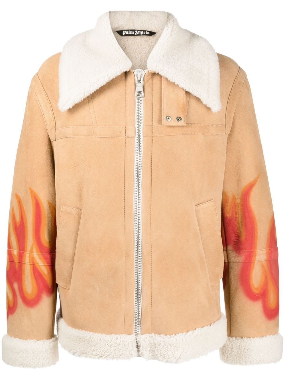 PALM ANGELS Flames Sherpa Trucker Jacket