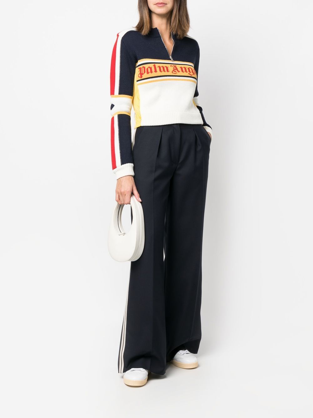 PALM ANGELS High-Waisted Wide-Leg Trousers