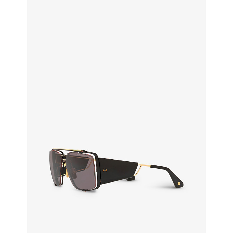 Dita Souliner-Two Square-Frame Sunglasses - Black | Editorialist