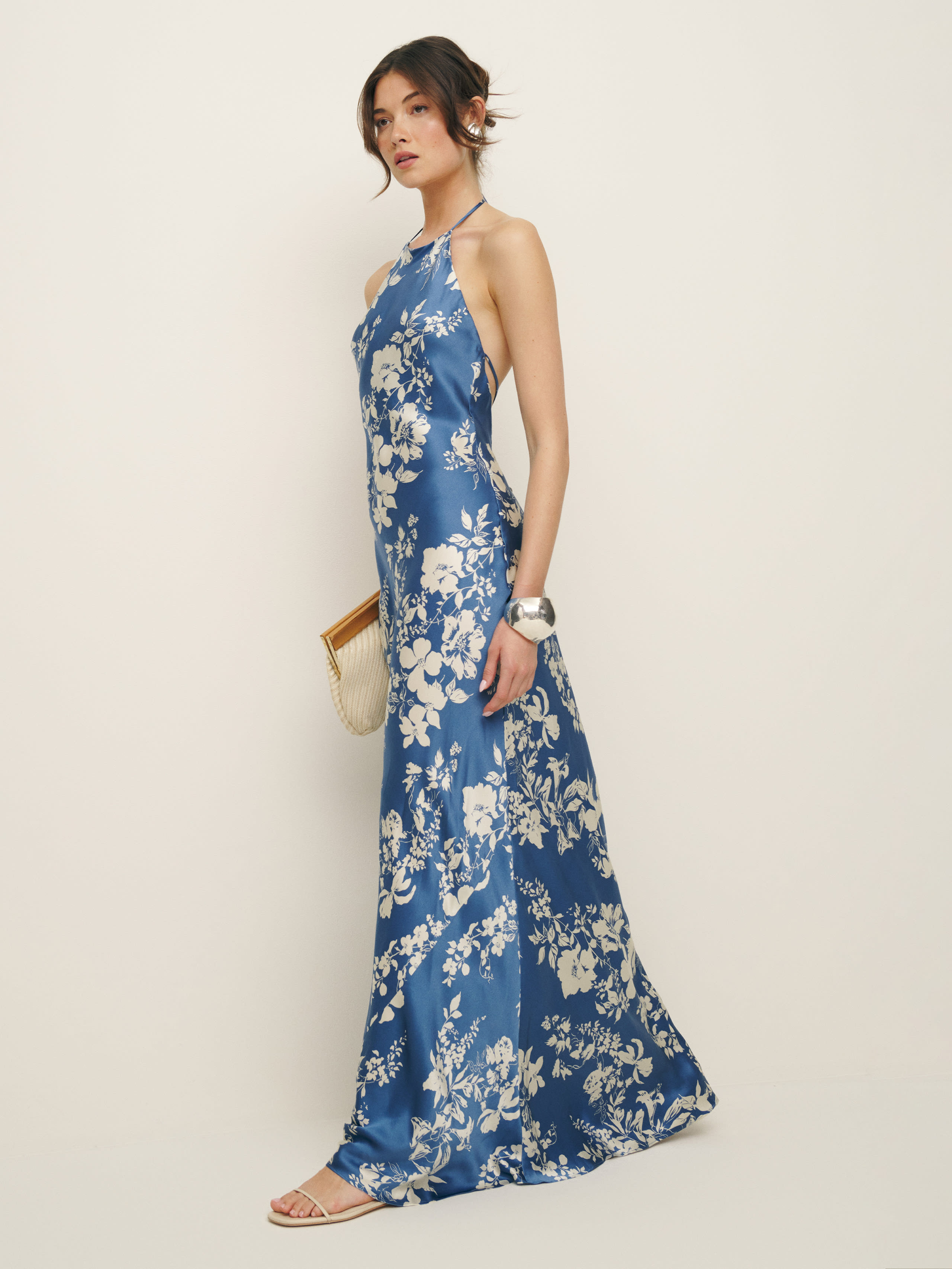 Reformation Jeany Silk Dress - Blue | Editorialist
