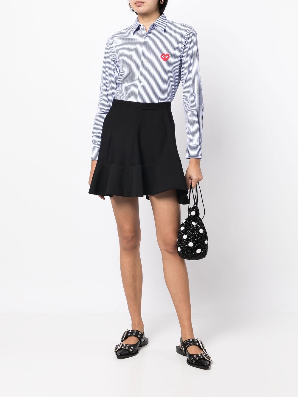 COMME DES GARÇONS Comme Des Garçons Logo-Patch Striped Shirt