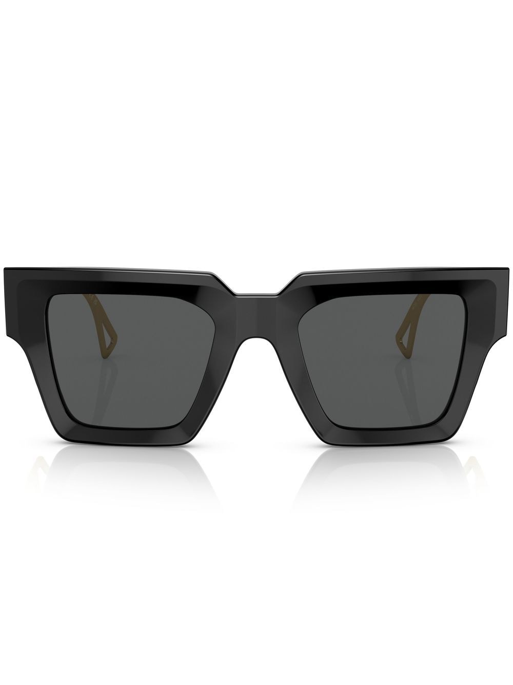 Versace Logo Square-frame Sunglasses - Black | Editorialist display picture 1
