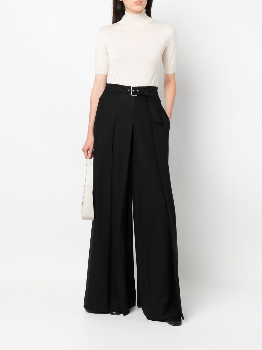 ALBERTA FERRETTI Belted-Waist Wide-Leg Trousers