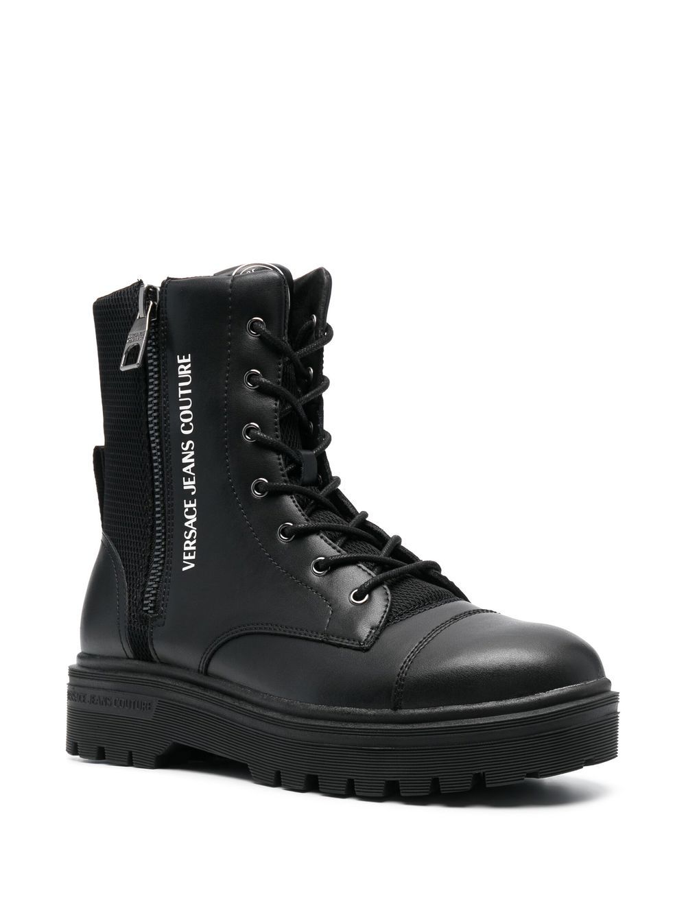 Men’s Black patent leather Versace Jeans Couture combat boots Sz  41 1/2 Versace Men main image 3