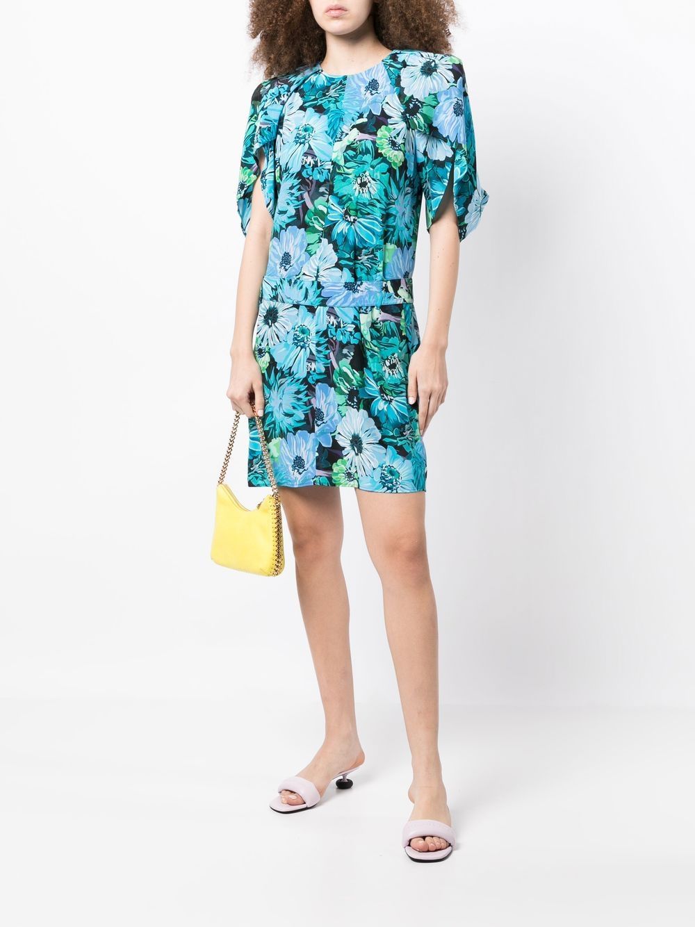 STELLA MCCARTNEY Floral-Print Silk Mini Dress