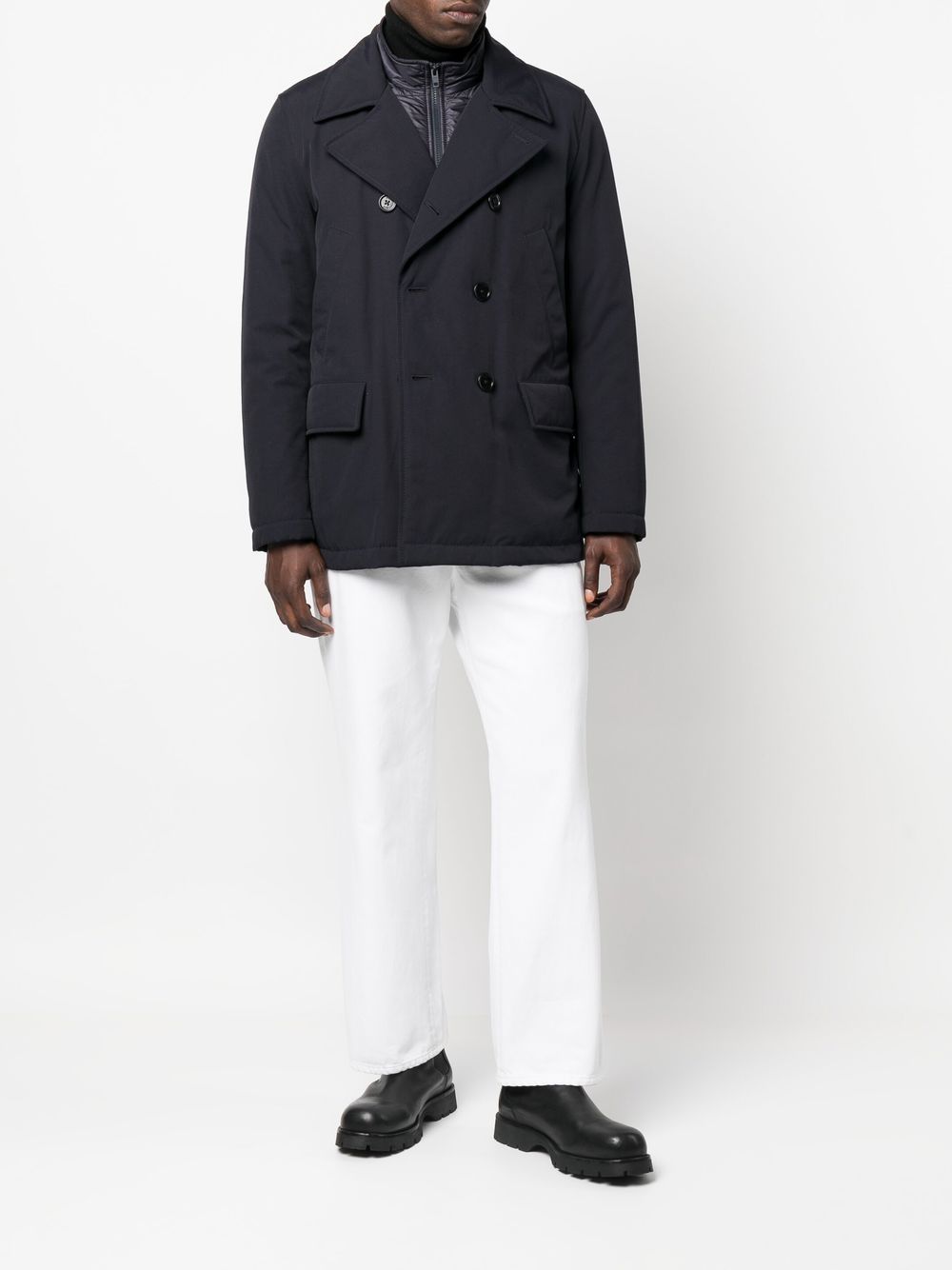 FAY Quilted Double-Breasted Coat