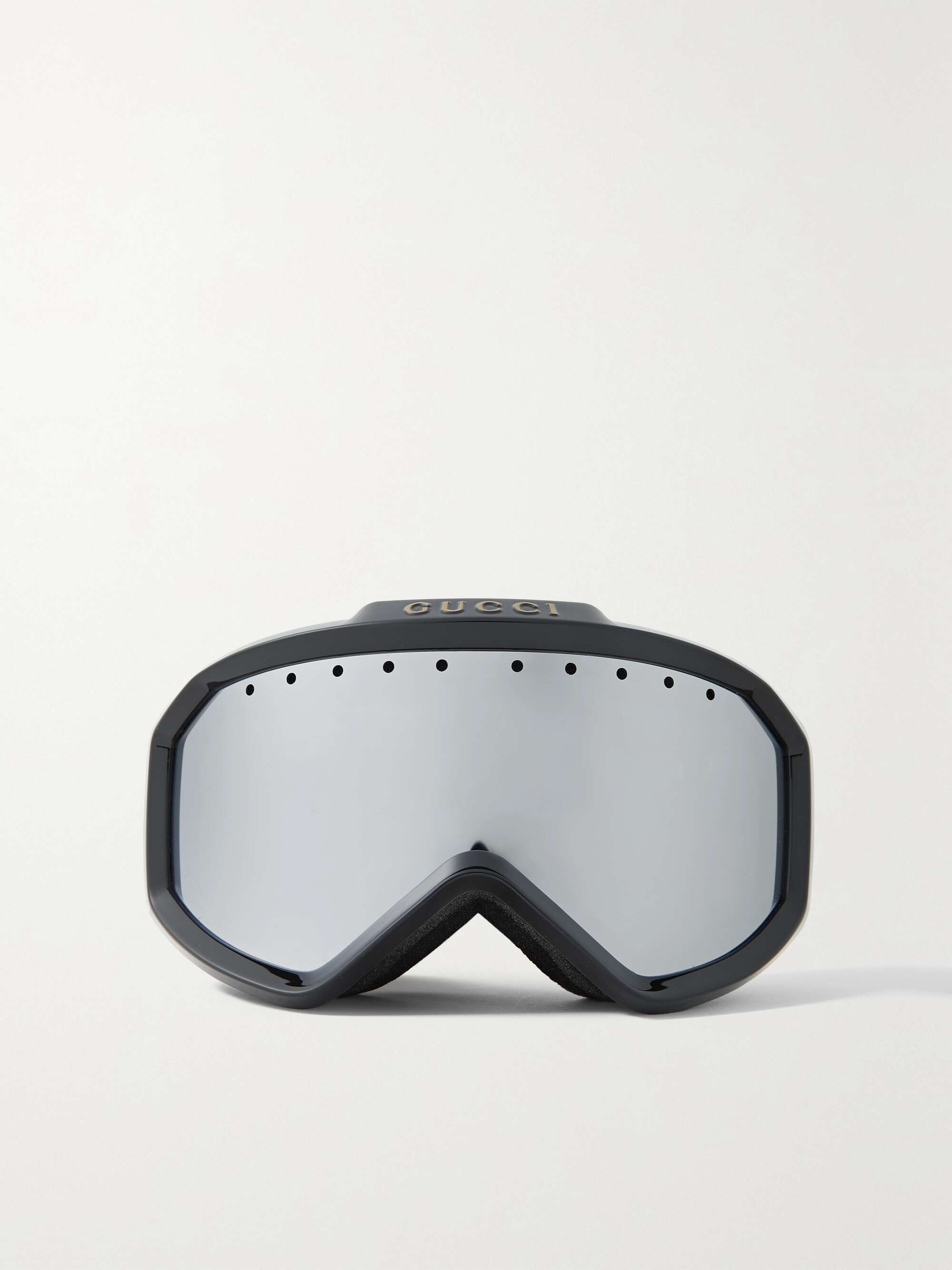 NEW GUCCI GG1210S Metallic Grey Mirrored Ski Goggles $1100 Gucci GG1210S 001 Ski Goggles Mask Black Green Red Silver  main image 2