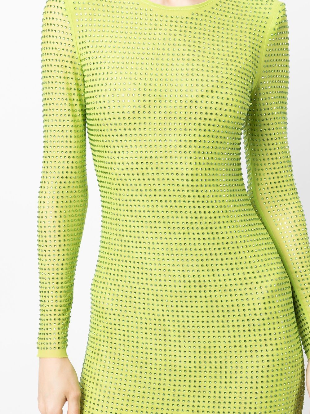green emerald velvet dress Neon Green Fishnet Tights main image 1