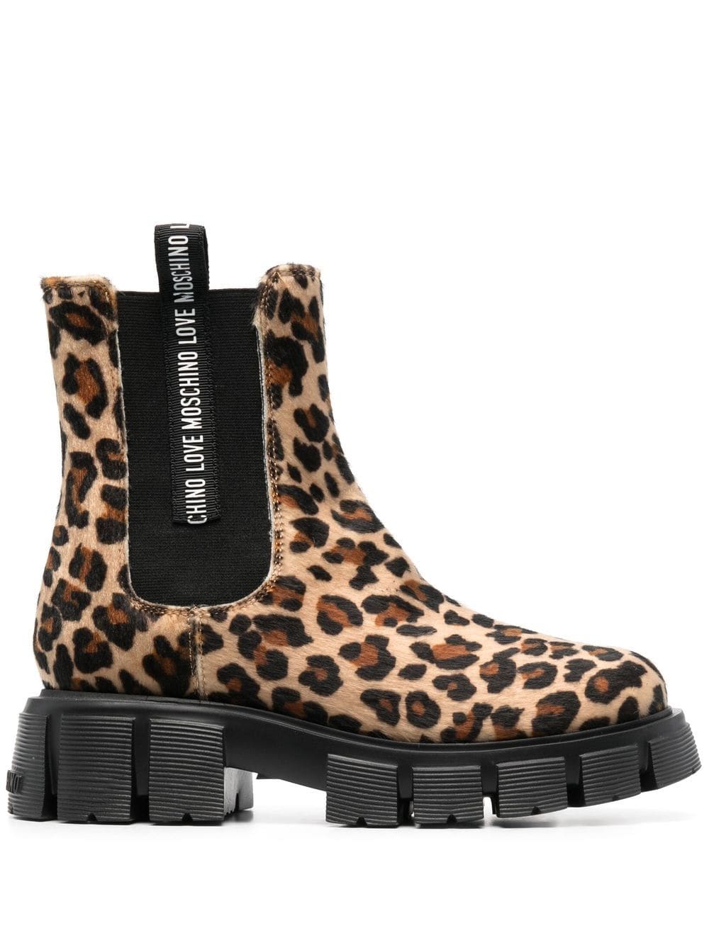 Moschino Leopard Print Ankle Boots In Neutrals - 50% Off 