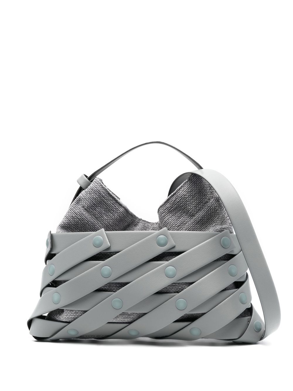 Issey Miyake Spiral Grid Shoulder Bag - Grey | Editorialist Issey Miyake Spiral Grid Shoulder Bag - Grey | Editorialist