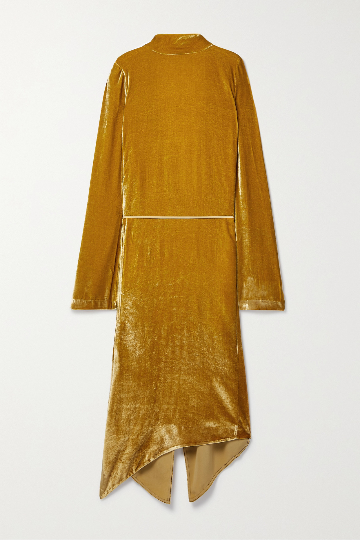 Petar Petrov Agento Open-Back Velvet Midi Wrap Dress In Yellow - 50% Off | Editorialist Petar Petrov Agento Open-Back Velvet Midi Wrap Dress In Yellow - 50% Off | Editorialist