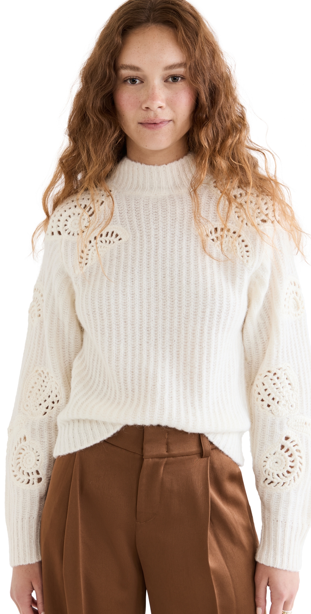 Vince Crochet Shell Sweater In Off White - 60% Off | Editorialist