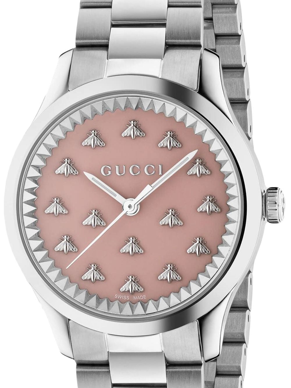 Gucci G-Timeless with Bee Motif Pink Dial and Stainless Steel Bracelet Watch YA1265035 Gucci G-Timeless main image 3