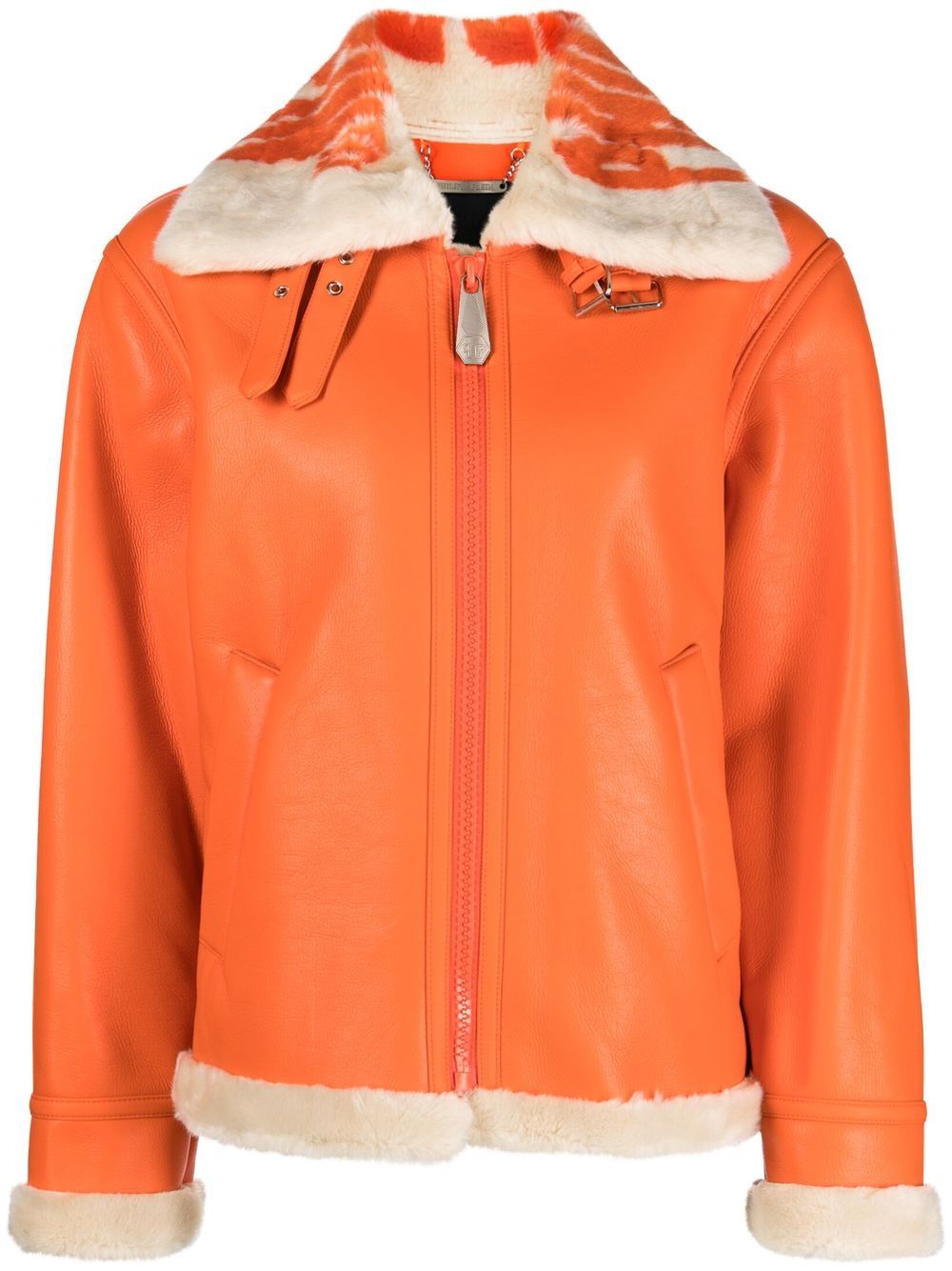 PHILIPP PLEIN Philipp Plein Faux-Leather Aviator Jacket