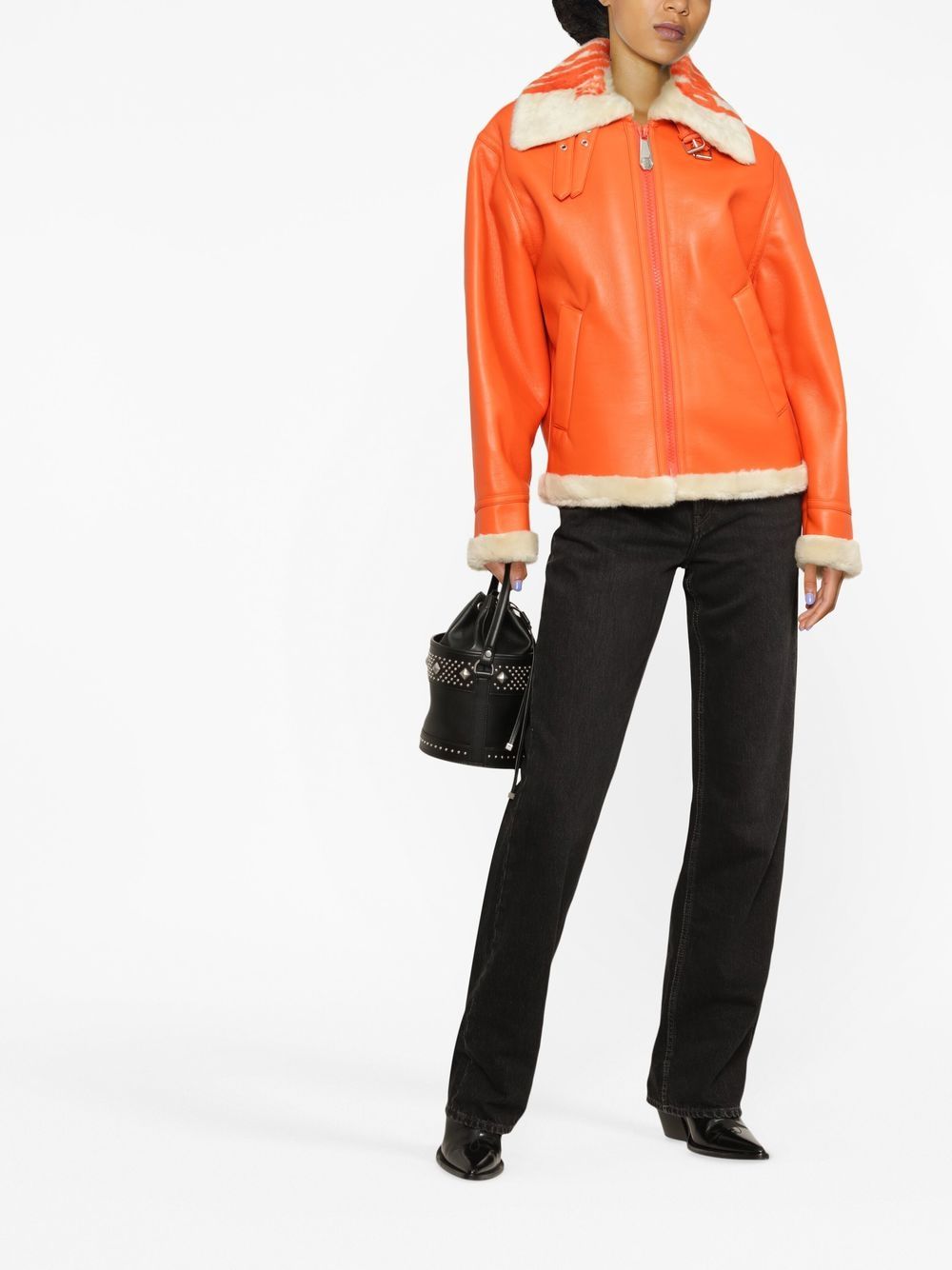 PHILIPP PLEIN Philipp Plein Faux-Leather Aviator Jacket