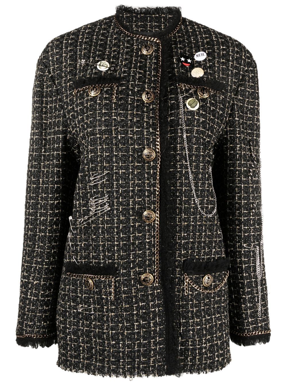 R13 R13 R13 Slouch Tweed Jacket Black/gold Tweed | Editorialist