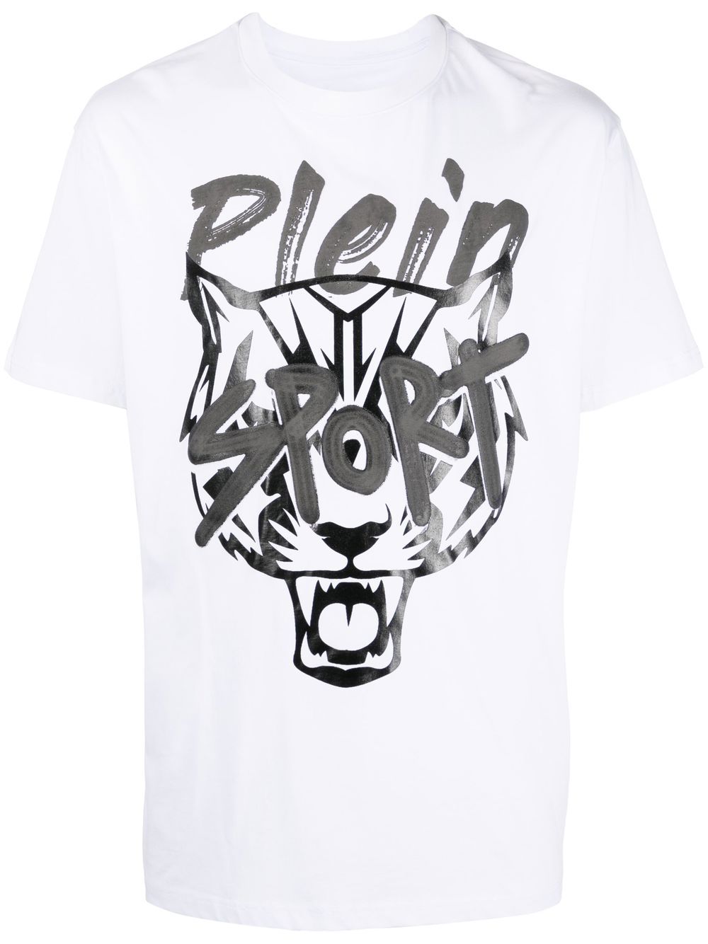 PLEIN SPORT tiger-head logo-print t-shirt