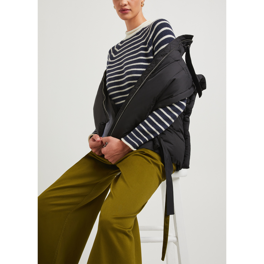 Ganni Shiny Puff Oversized Vest - Black | Editorialist
