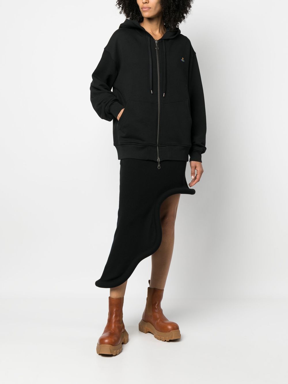 Vivienne Westwood Orb-Motif Zip-Up Hoodie - Black | Editorialist