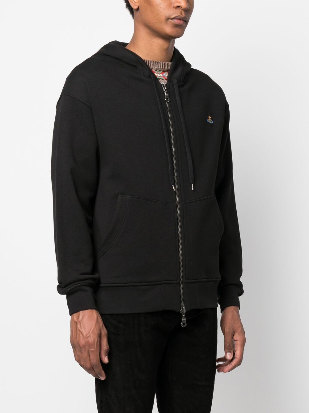 Vivienne Westwood Orb-Motif Zip-Up Hoodie - Black | Editorialist