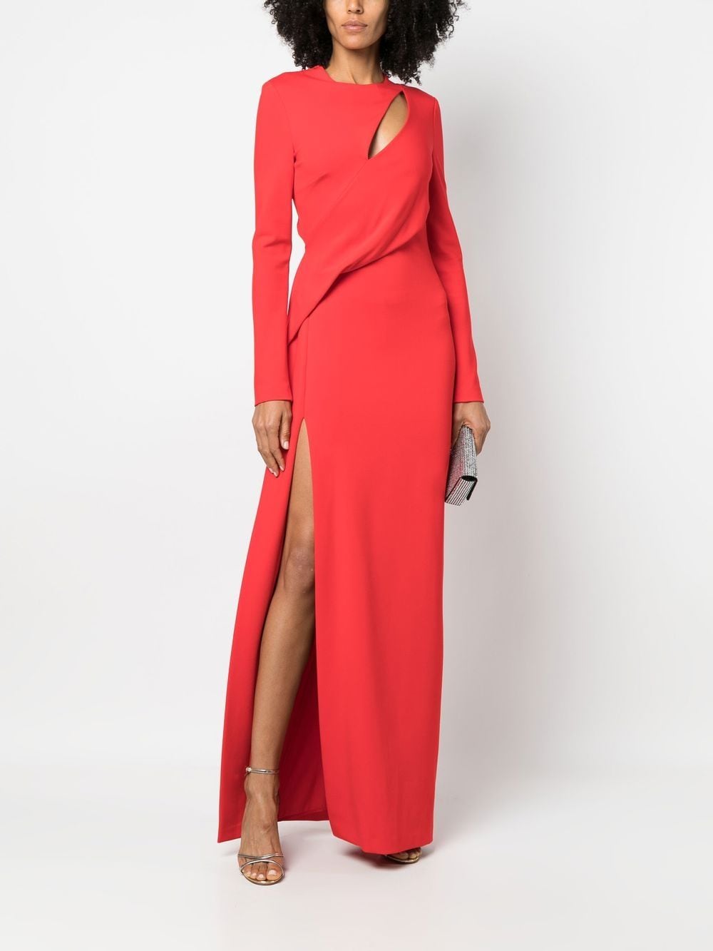 ALEXANDER MCQUEEN Cut Out-Detail Long-Sleeved Gown