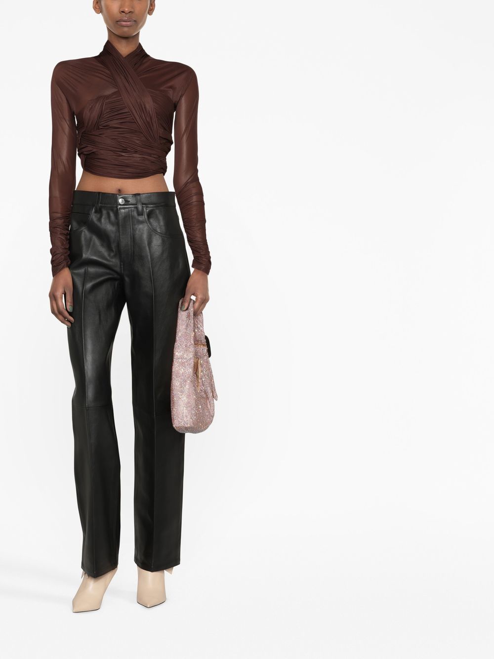ALEXANDER WANG Alexander Wang Leather Straight-Leg Trousers