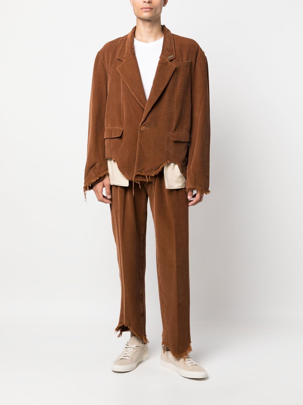 INCOTEX Incotex Raw-Cut Corduroy Trousers