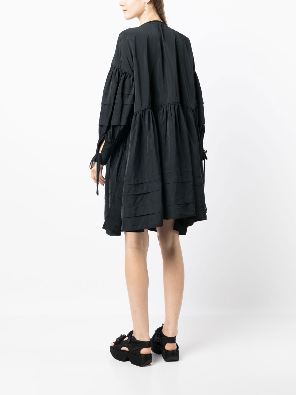 Cecilie Bahnsen Amalie Pleated Wrap Dress In Black - 65% Off