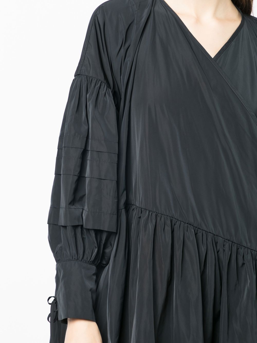 Cecilie Bahnsen Amalie Pleated Wrap Dress In Black - 65% Off