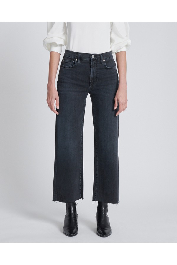 7 For All Mankind Cropped Alexa In Night Rider - Denim | Editorialist