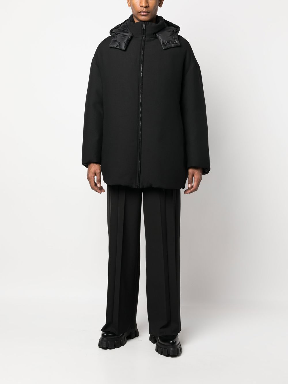 VALENTINO Valentino Garavani Zip-Up Hooded Coat