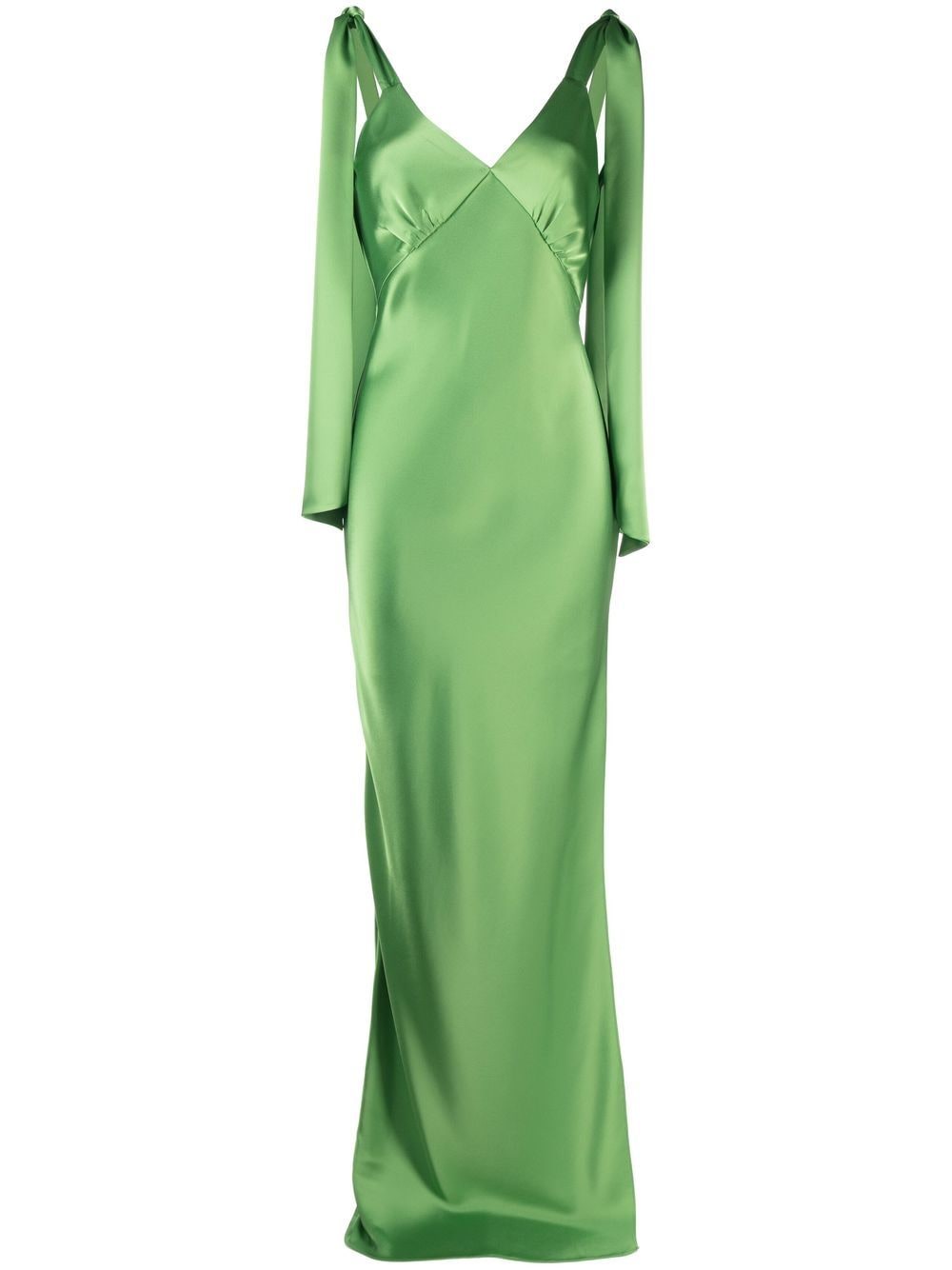 V:Pm Atelier Satin-Finish Gown - Green | Editorialist