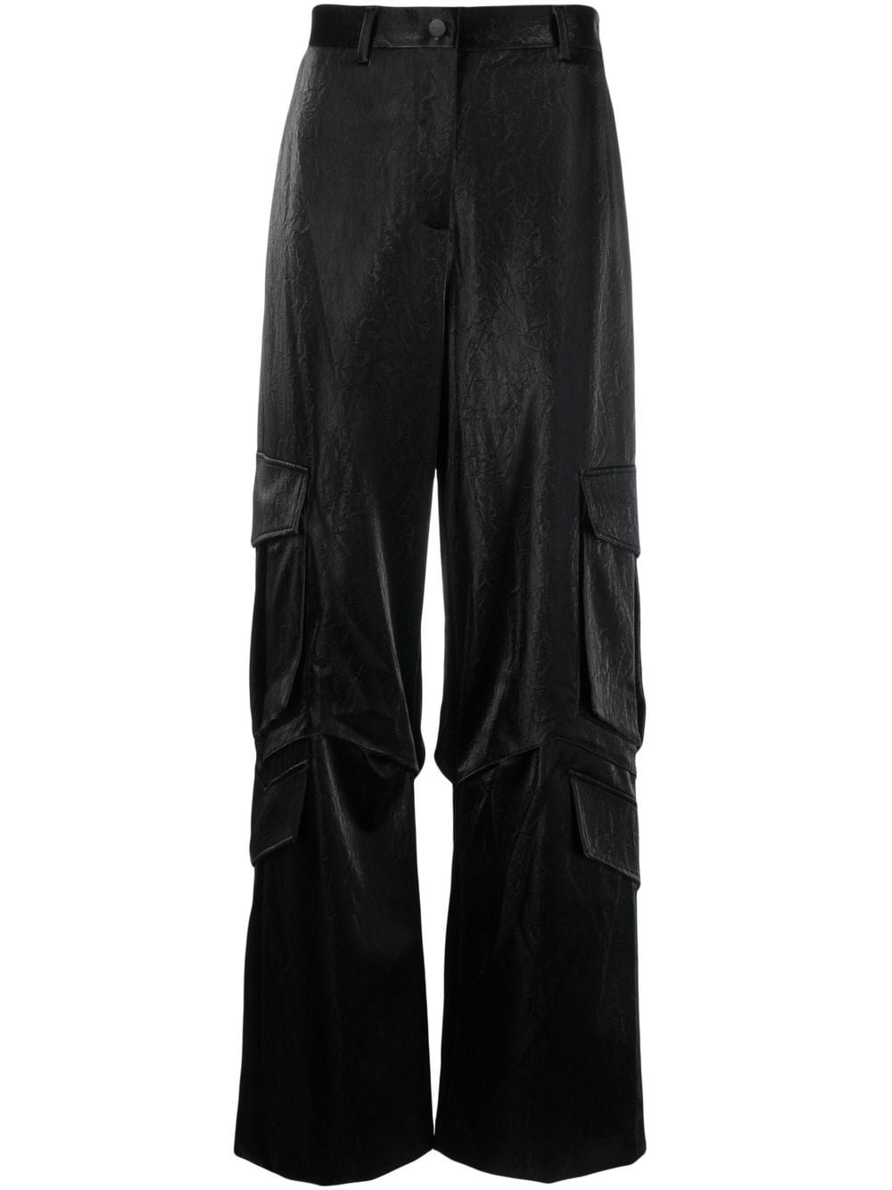 MSGM Crinkled-Finish Cargo Trousers