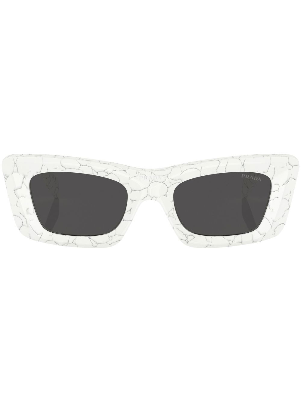 Prada White Marble Pattern Square Sunglasses Prada PR 13ZS M (50 - 21) with Grey lenses and White frame  main image 2