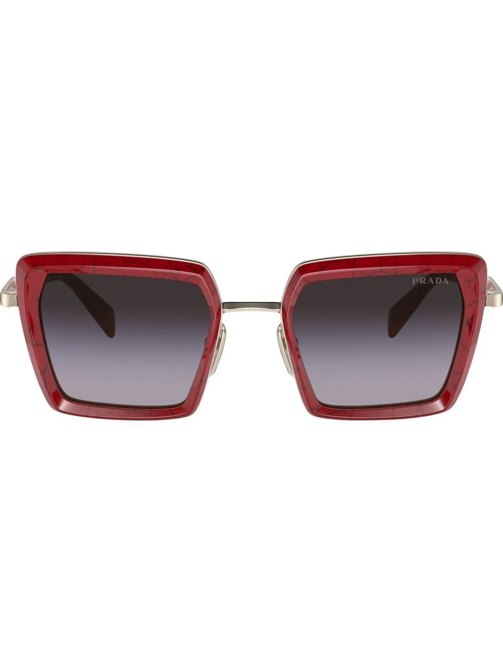 Prada Square-Frame Sunglasses - Red | Editorialist display picture 1