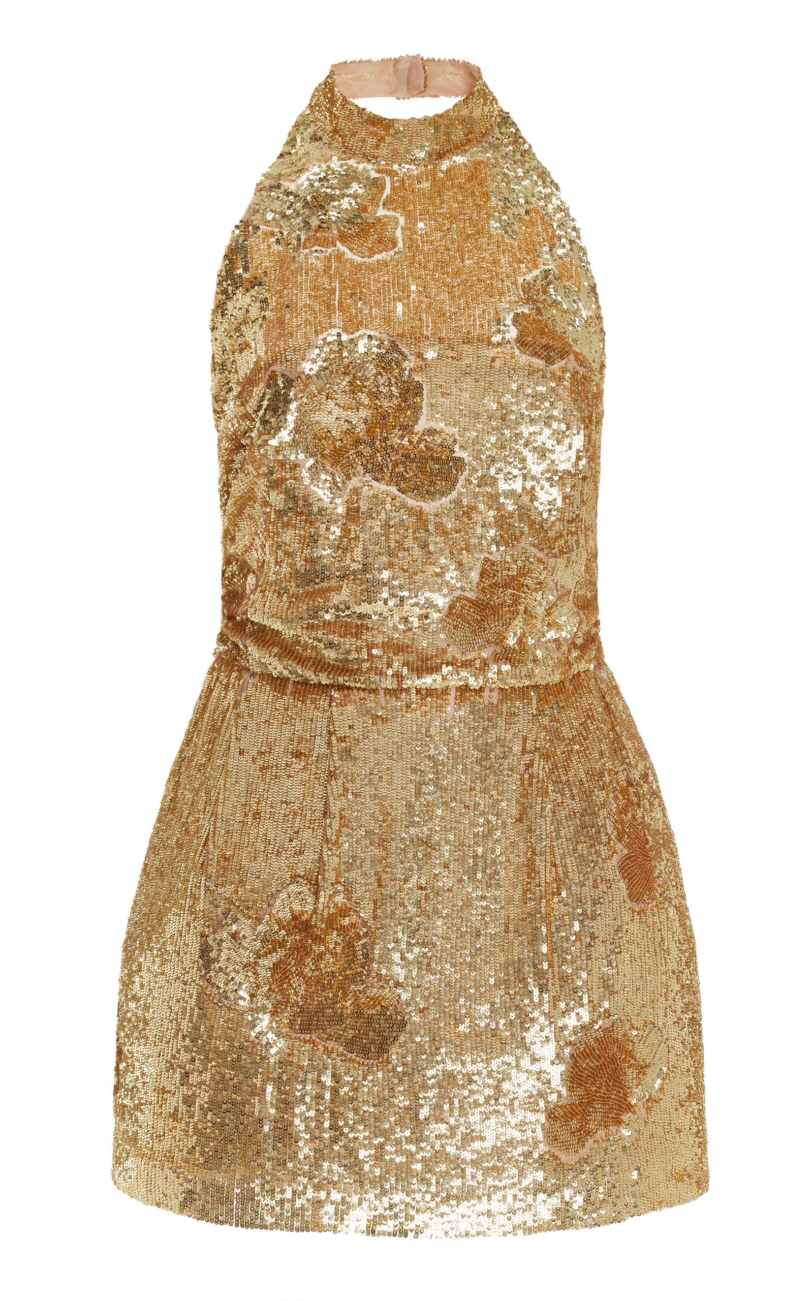 slim fit dress slacks Rose Gold Sequin Sleeveless Mini Dress main image 1