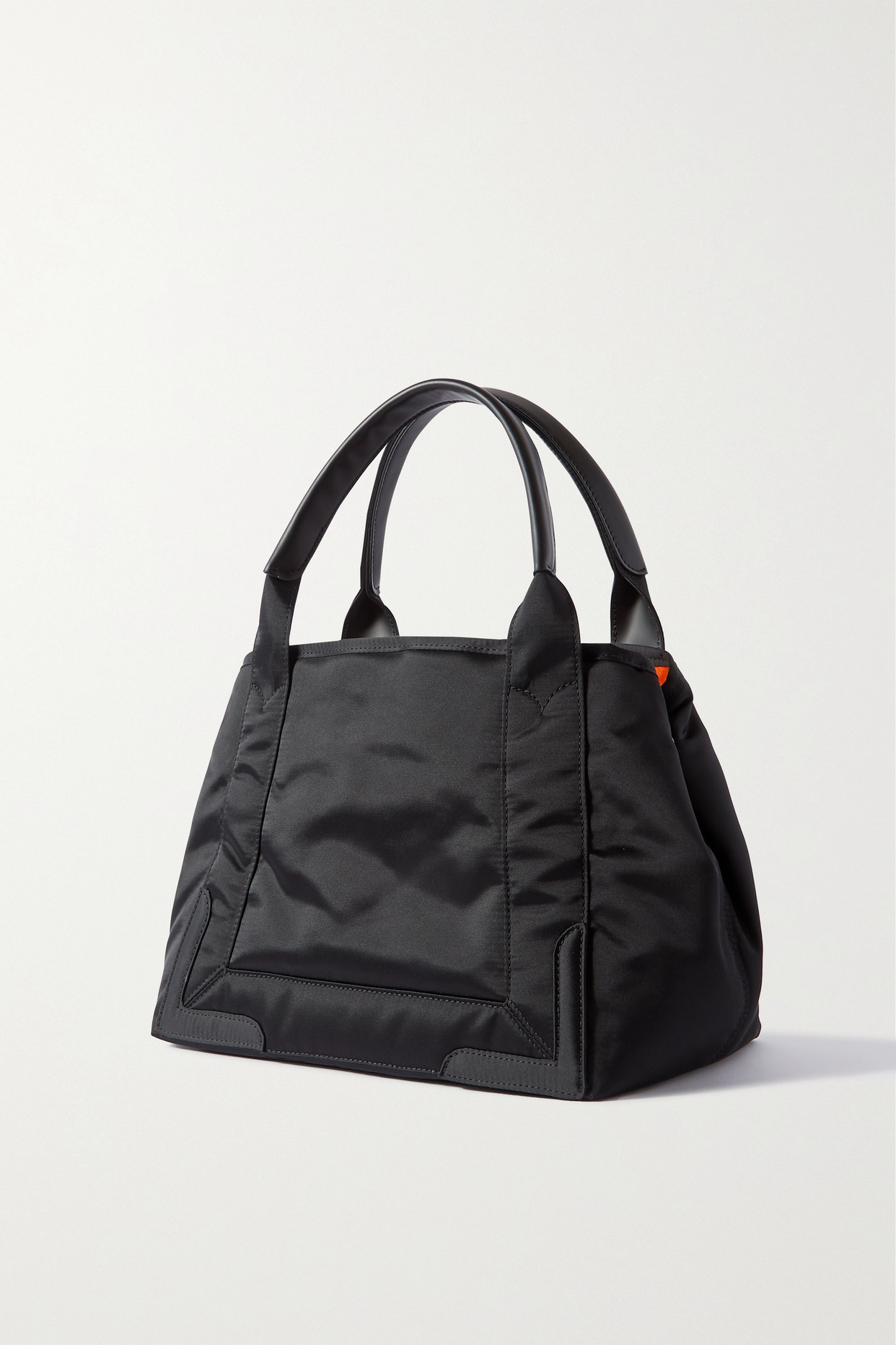 Balenciaga Navy Cabas Leather-Trimmed Recycled-Nylon Tote - Black 