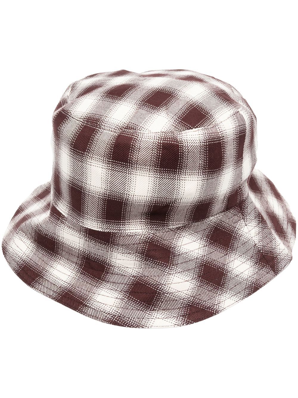 Bode Checked Bucket Hat - Brown | Editorialist