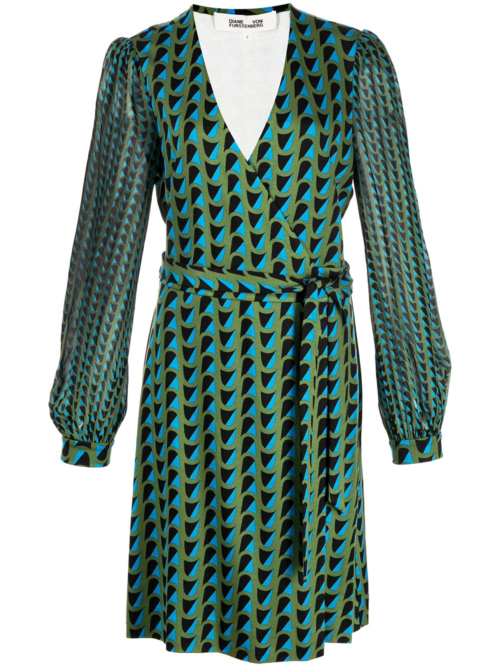 Diane Von Furstenberg Gala Abstract-Print Wrap Dress In Green - 91% Off |  Editorialist