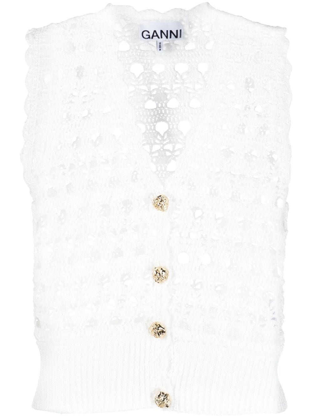 GANNI GANNI V-Neck Crochet Vest
