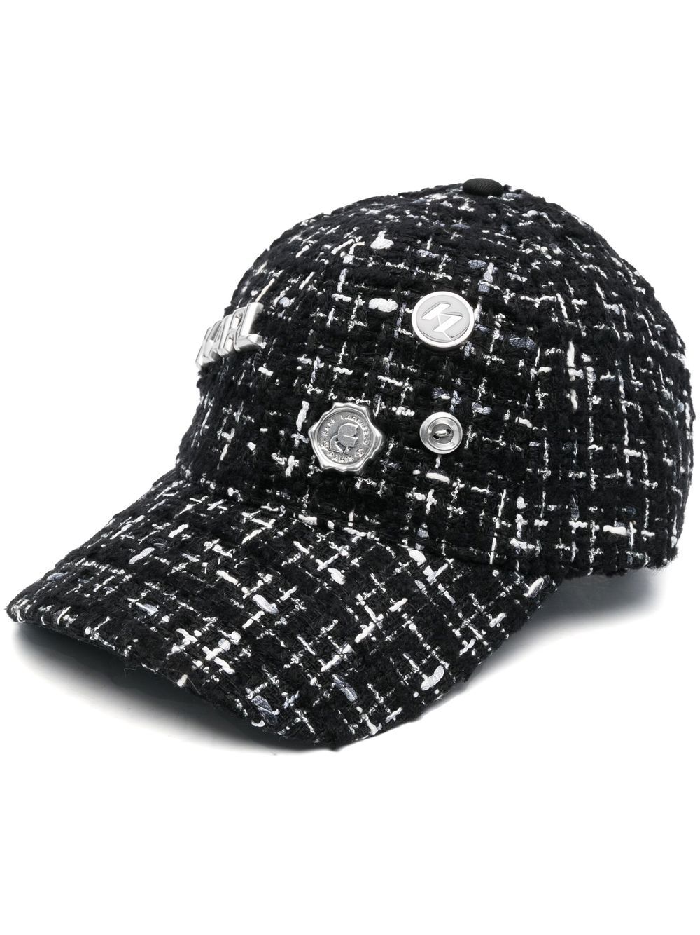Karl Lagerfeld Monochrome Tweed Cap Tweed baseball cap brand Karl Lagerfeld — Globalbrandsstore  main image 3