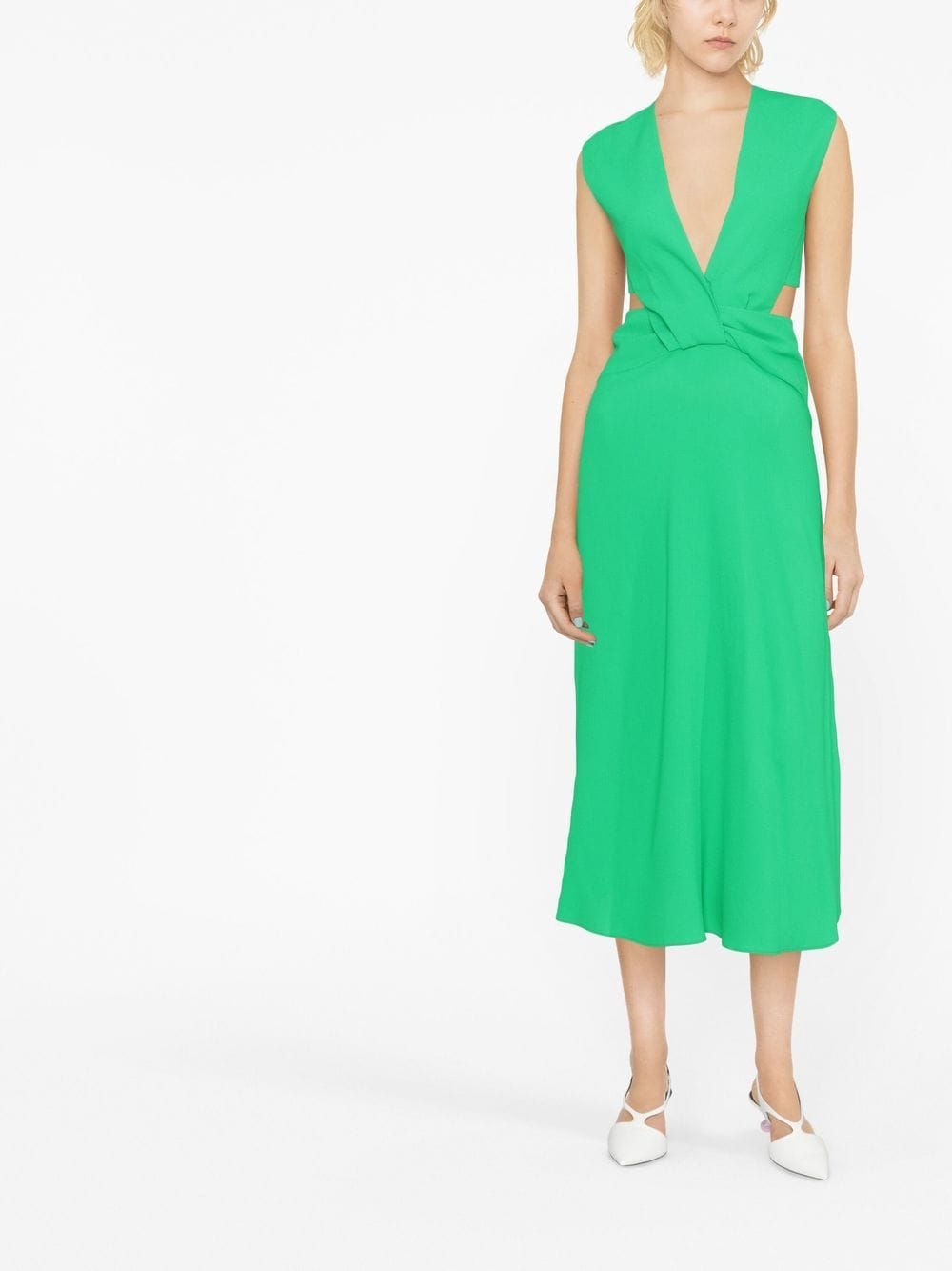 VICTORIA BECKHAM Victoria Victoria Beckham twist wrap cut-out detail midi dress