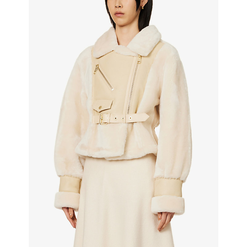 Nicole Benisti Victoria Cropped Shearling Jacket - Oat | Editorialist