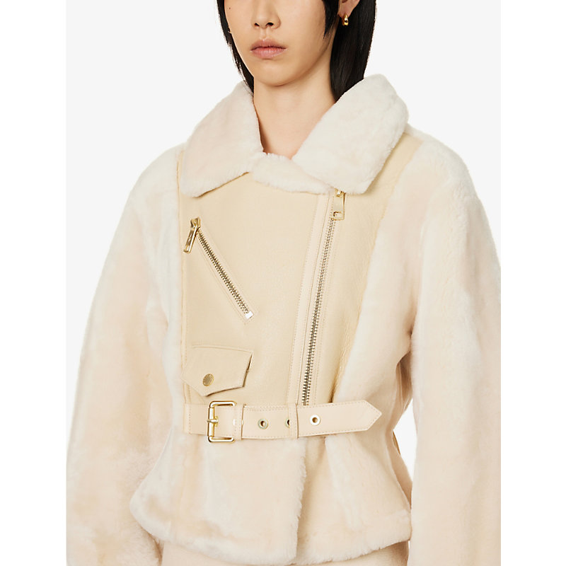 Nicole Benisti Victoria Cropped Shearling Jacket - Oat | Editorialist