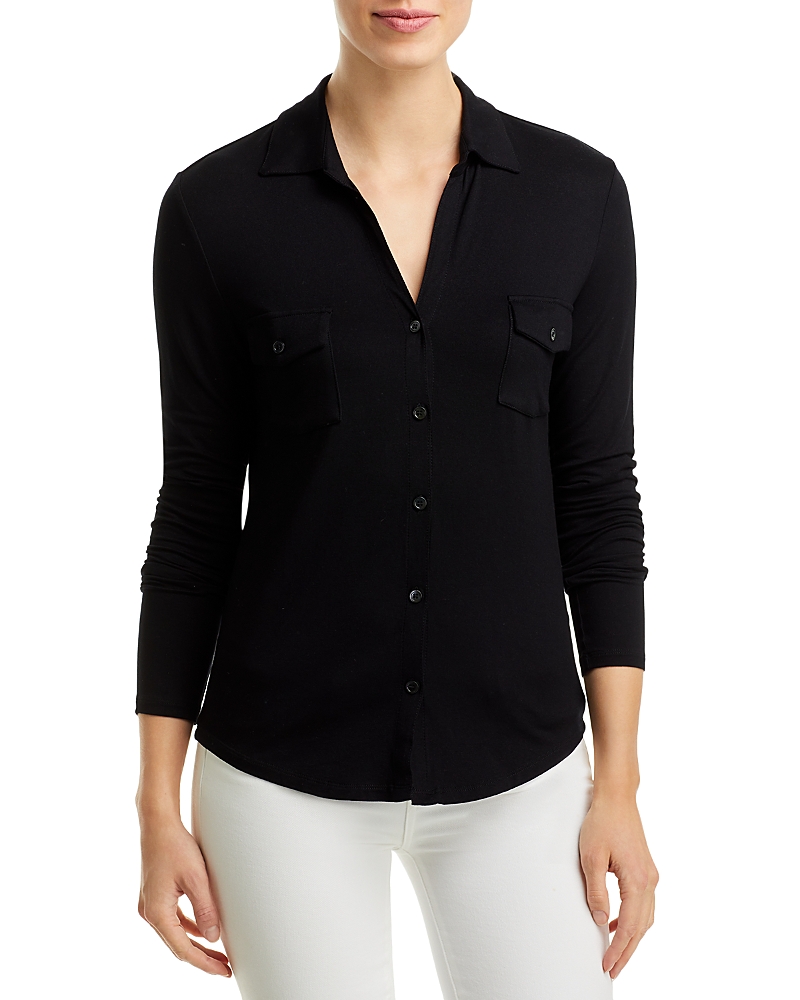 MAJESTIC FILATURES Point Collar Button Front Shirt