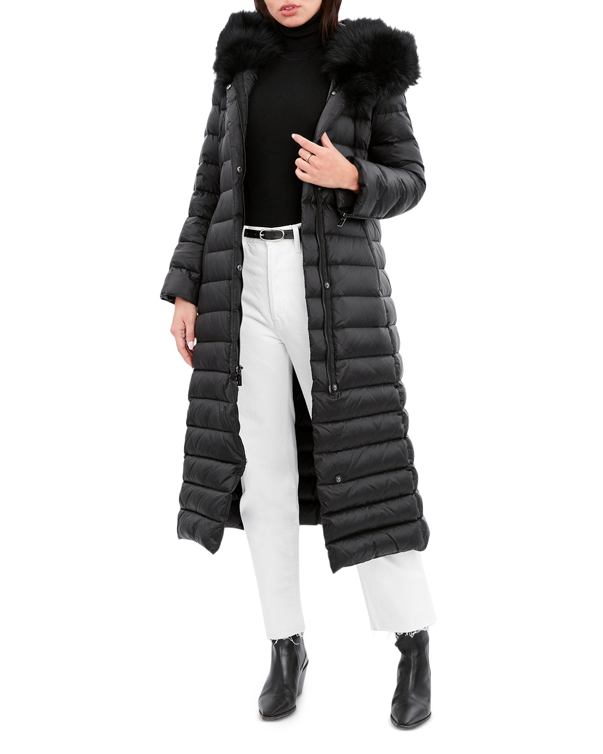 DAWN LEVY Lexie Shearling Trim Puffer Coat